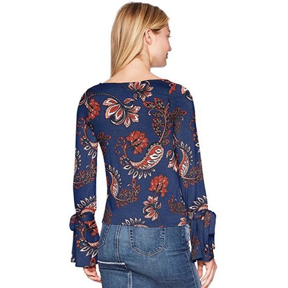 Anthropologie | Tops | Floral Print Bow Sleeve Blouse Top | Poshmark
